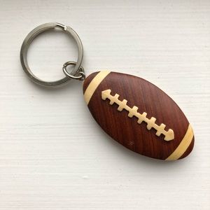 Vintage | Accessories | Vintage Brown Wooden Football Keychain | Poshmark
